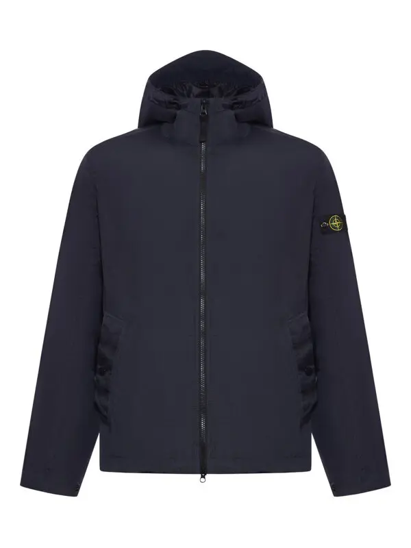 Stone Island Stone-visor Hooded Polyamide Jacket With Two-way Zip