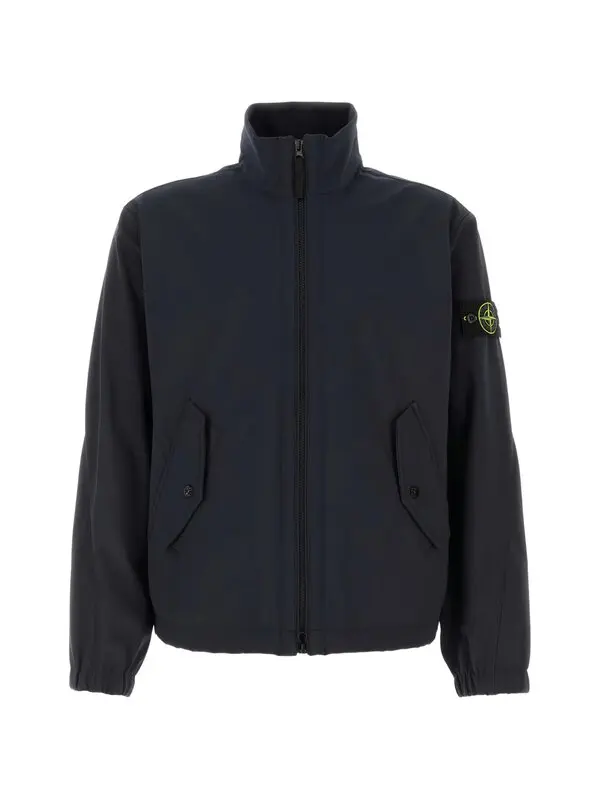 Stone Island Stand-collar Tech Jacket With Two-way Zip, Angled Hand Pockets & Elastic Cuffs