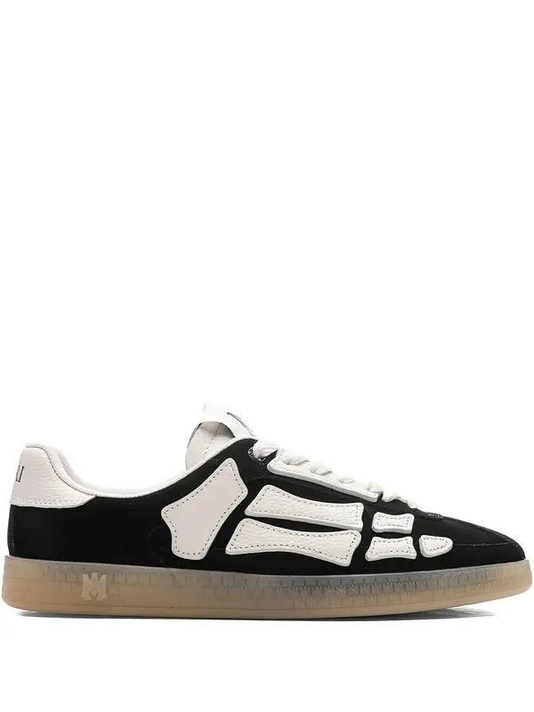 Amiri Skeleton Leather Appliqué Suede Sneakers With Rubber Sole