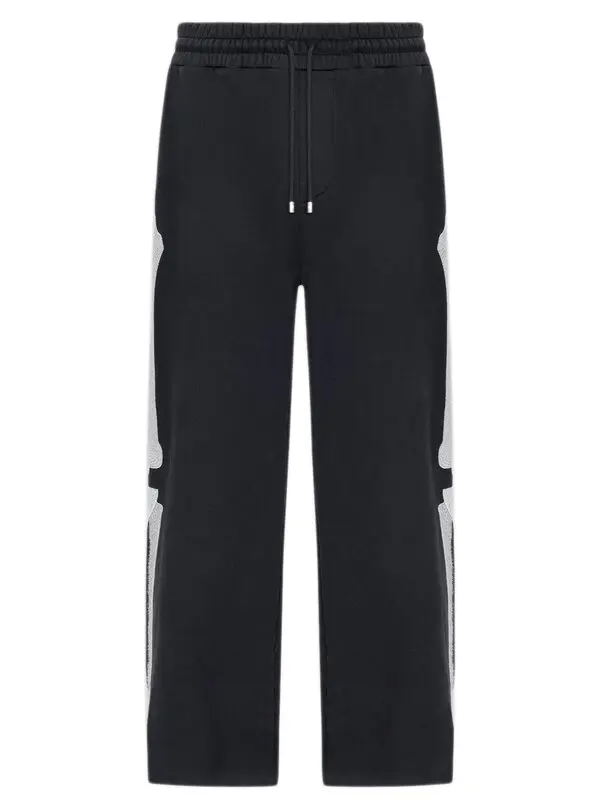 Amiri Elasticated Drawstring Waist Pants With Bone Detail And Side Slit Pockets - Nero