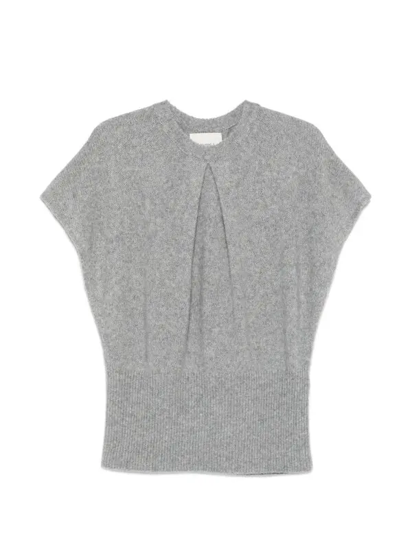 LISA YANG Cashmere-silk Crewneck Sweater With Ribbed Hems - Grigio