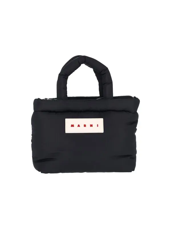 Marni Structured Mini Shoulder Bag With Leather Contrast