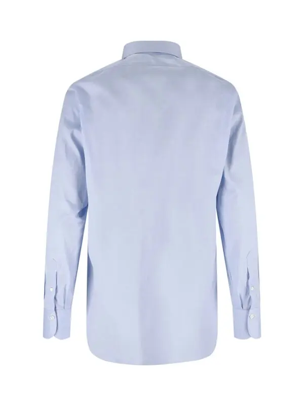 FINAMORE 1925 Long Sleeve Dress Shirt - Light Blue