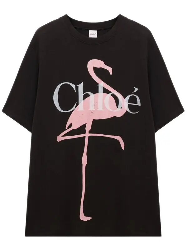 Chloé Logo Graphic T-shirt In Cotton - Nero