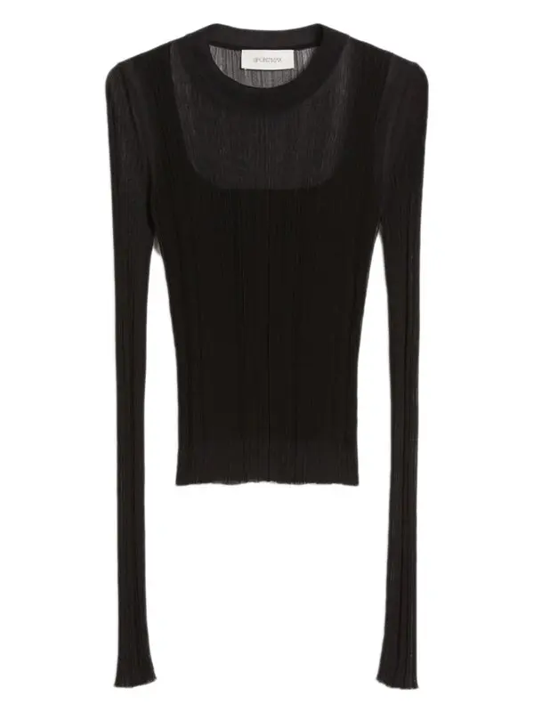 Sportmax Ribbed Knit Trompe-l'œil Tank Top - Nero