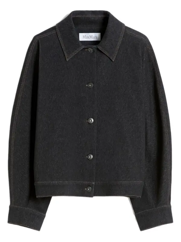 Max Mara Cotton-blend Denim-effect Cropped Jacket