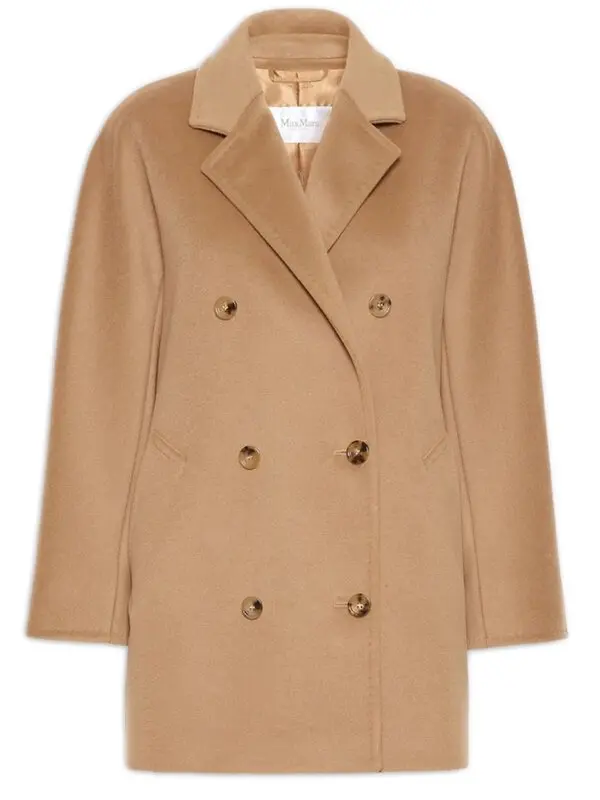 Max Mara Wool And Cashmere Beaver Jacket With Tailored Tacks Oversized Fit Lapel Collar