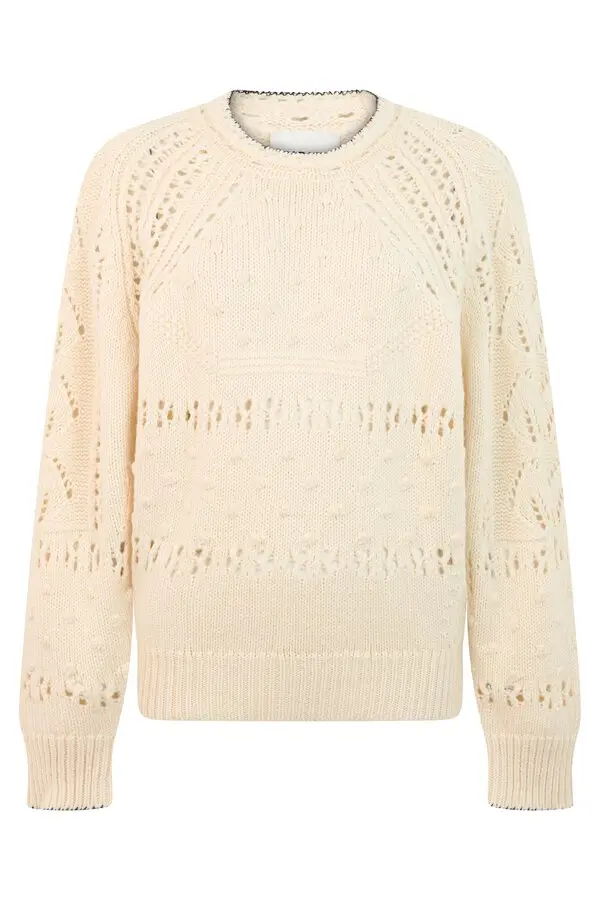 MARANT ETOILE Long-sleeve Round Neck Pullover Sweater - Ivory