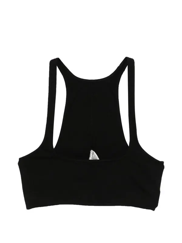 Rick Owens Racerback Cropped Cotton Tank - Nero