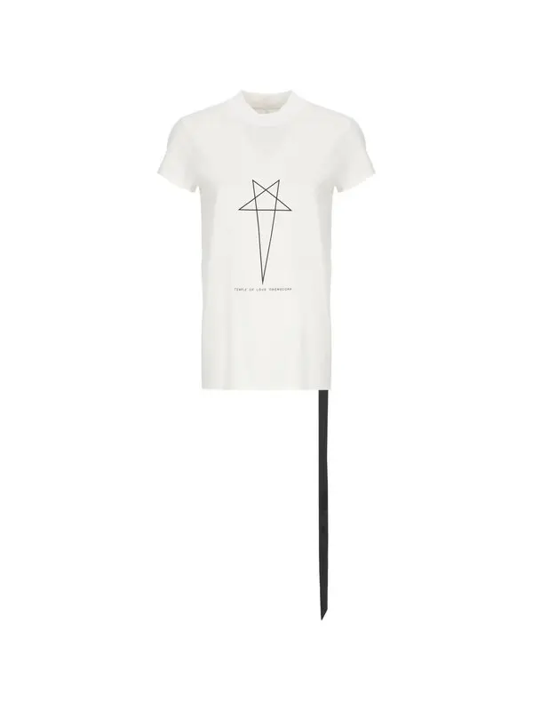Rick Owens Graphic Print Cotton T-shirt - Bianco