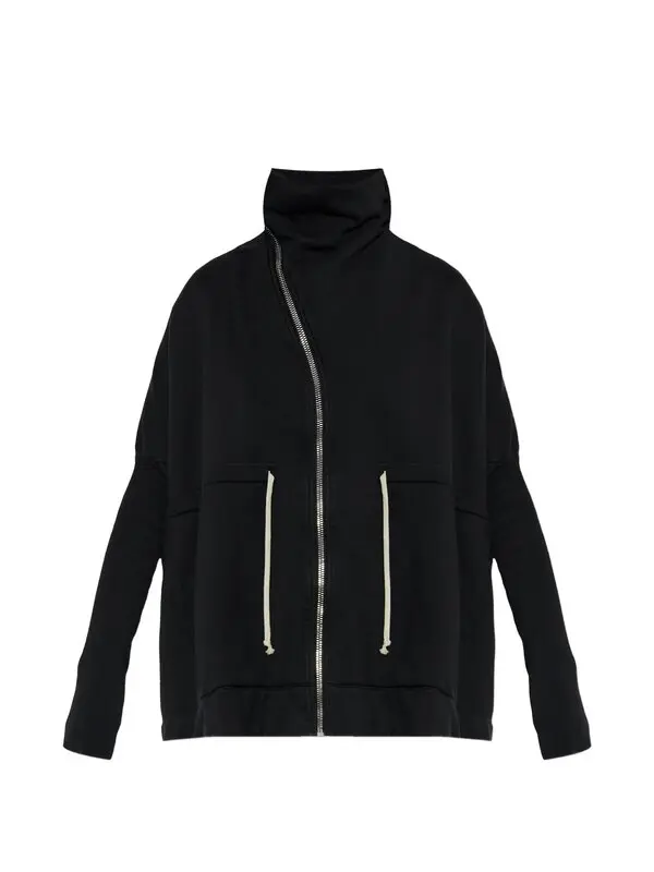 Rick Owens Zip-up Cotton Hoodie - Nero