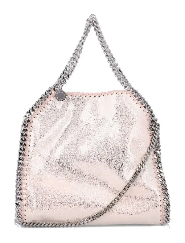 Stella McCartney Mini Falabella Tote Bag In Shaggy Deer - Rosa