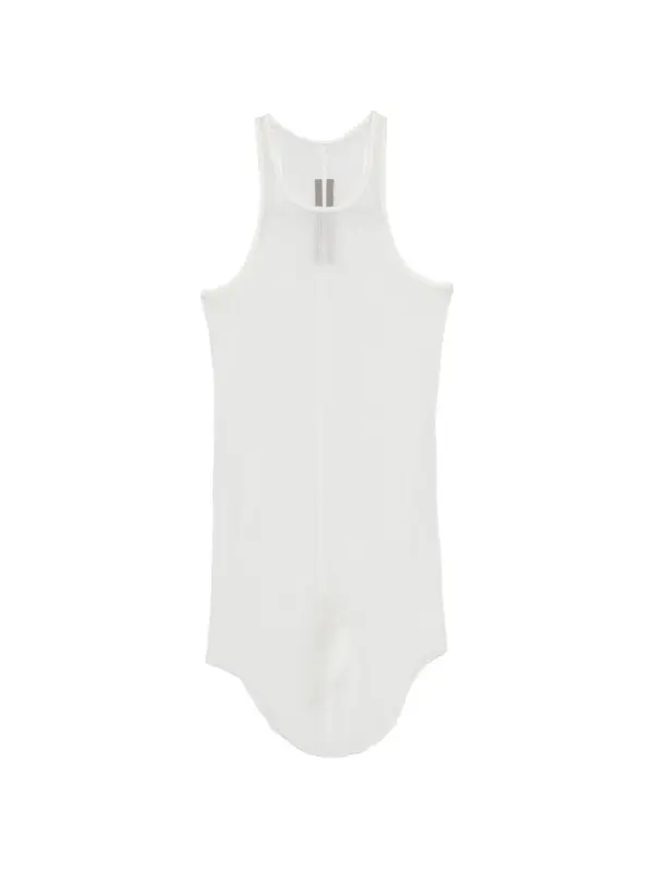 Rick Owens Ribbed Knit Tank Top With Raw-cut Edge