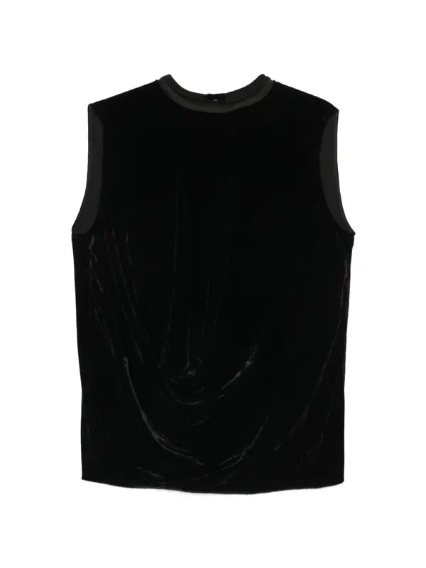 Rick Owens Sleeveless Velvet Top - Nero