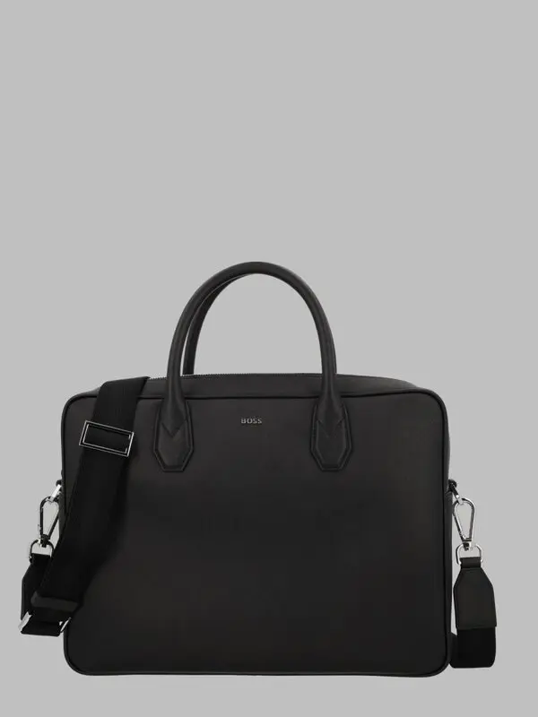 BOSS Bonded Leather Handbag With Recycled Polyamide And Polyester