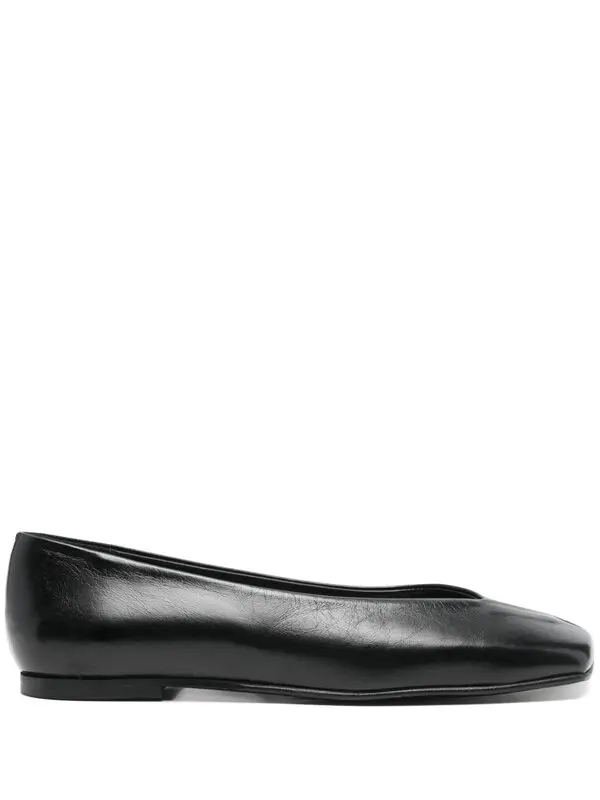 ALOHAS Squared Toe Low Heel Leather Flats