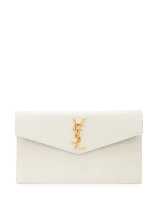 Saint Laurent Mini Leather Crossbody Bag 16cm X 27cm X 2cm With Magnetic Closure - Bianco