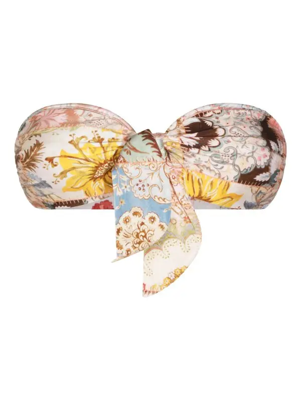 Zimmermann Removable Soft Cup Bikini Top With Knot Bust Detail