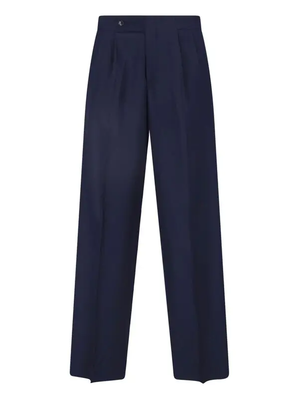 Giorgio Armani S 100% Virgin Wool Trousers - Blue