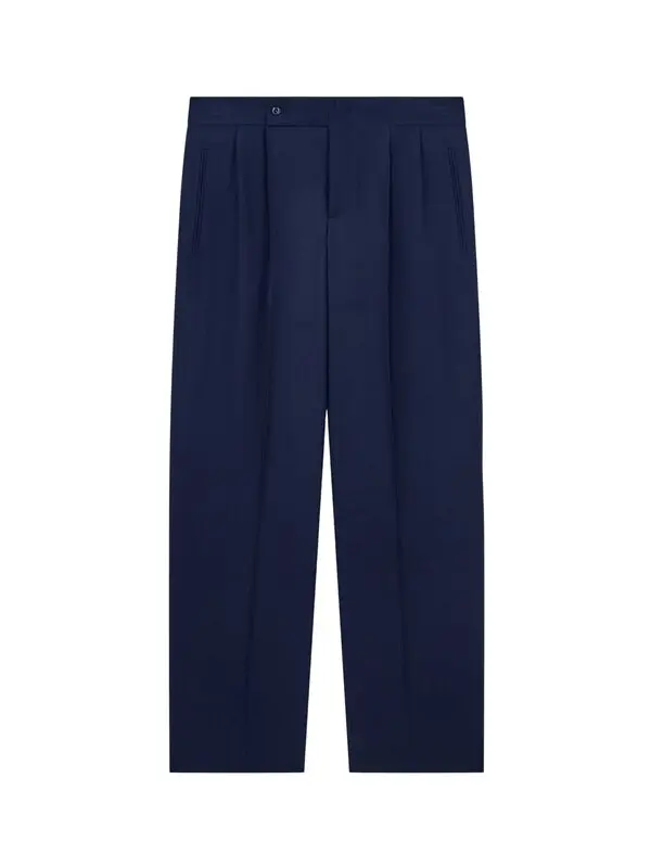 Giorgio Armani Pleated Wide-leg Trousers - Navy