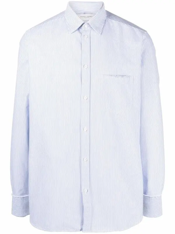 GOLDEN GOOSE Striped Button-front Shirt With Double Gold Star Detail