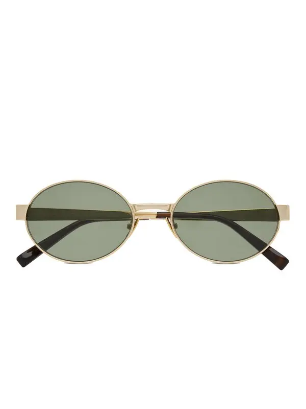 Saint Laurent Mini Sunglasses With Engraved Temples, 55 Mm Lens Protection - Oro