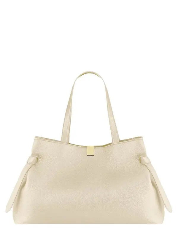 Yuzefi Pebble Grain Leather Tote Bag - Brown