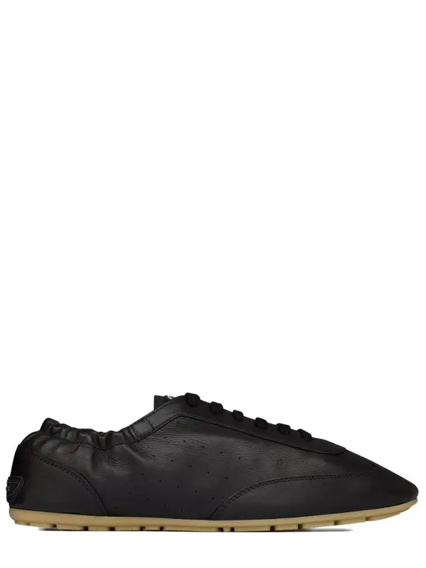 Saint Laurent Elasticized Heel Counter Leather Sneakers - Nero