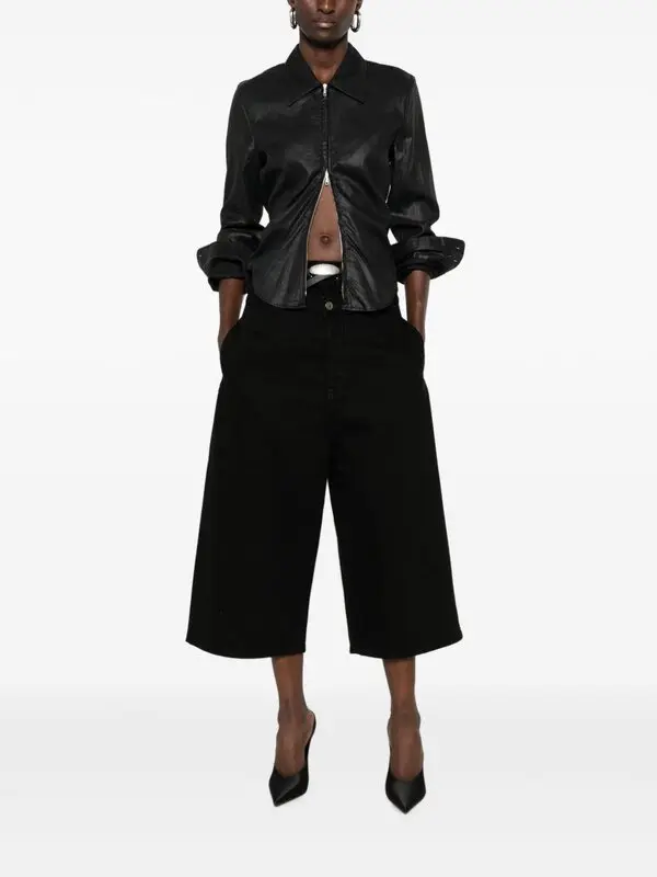 Attico Denim Cotton Bermuda Shorts