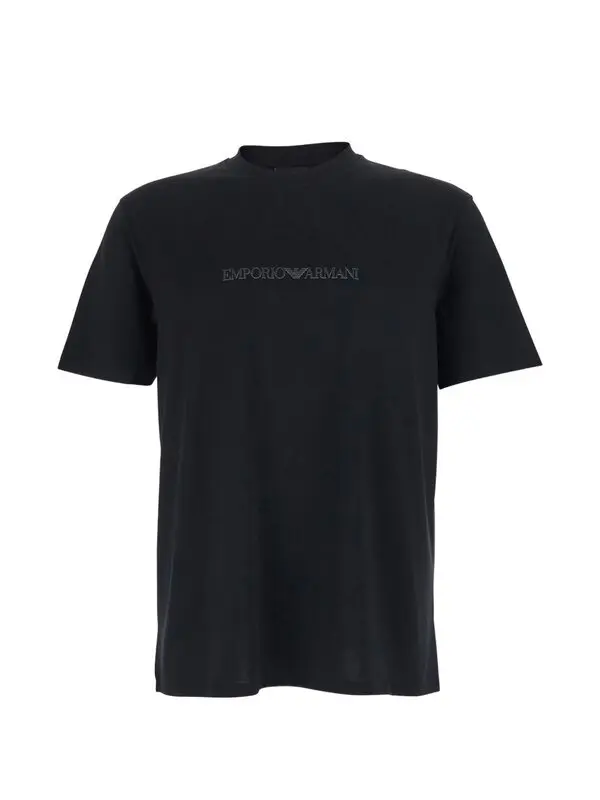 Emporio Armani Logo Cotton T-shirt - Black