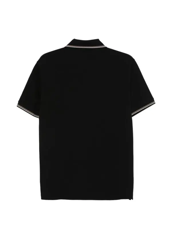 Emporio Armani Logo Cotton Polo Shirt - Black