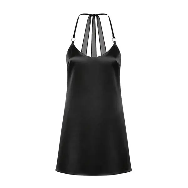 OW Lindsey Satin Slip Mini Dress - Black
