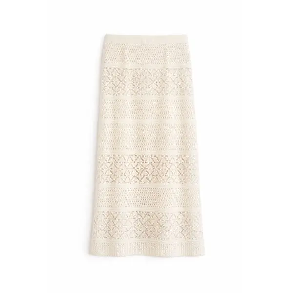 MUTE BY JL Lace Knit Skirt - White