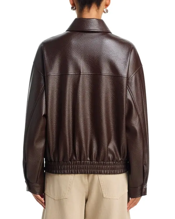 Paige Ashland Faux Leather Bomber Jacket