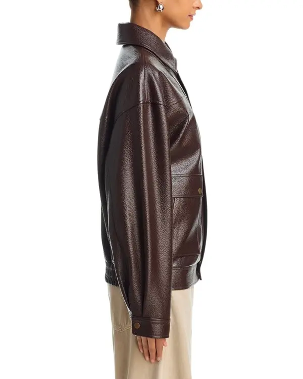 Paige Ashland Faux Leather Bomber Jacket