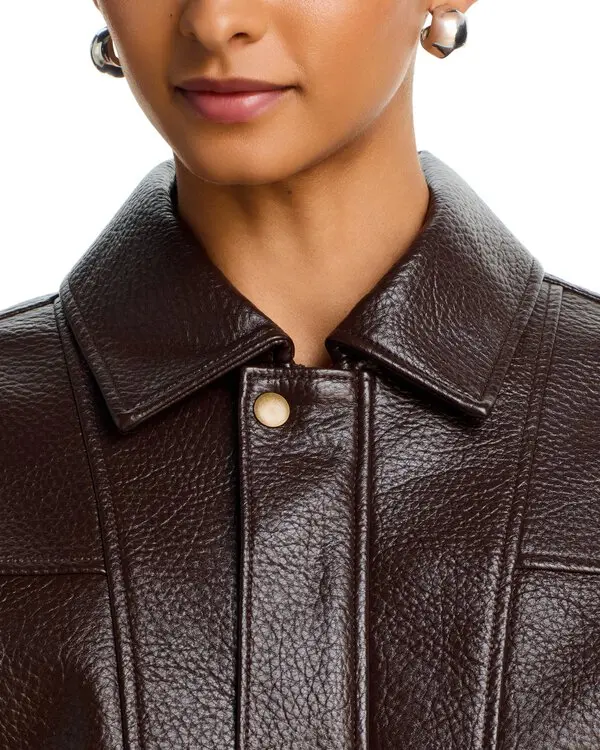 Paige Ashland Faux Leather Bomber Jacket