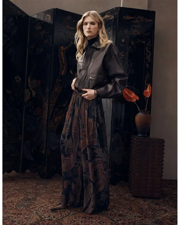 Paige Ashland Faux Leather Bomber Jacket