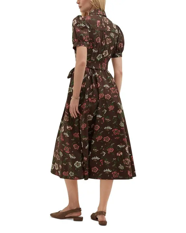 HOBBS LONDON Floral Print Belted Shirt Dress