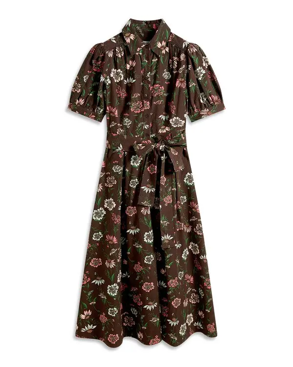 HOBBS LONDON Floral Print Belted Shirt Dress