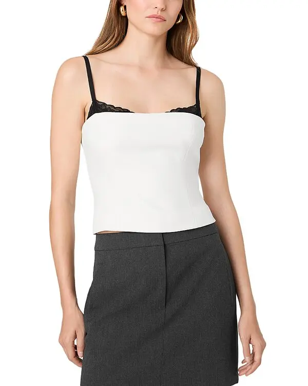 French Connection Azra Lace Trimmed Camisole - Porcelain Multi