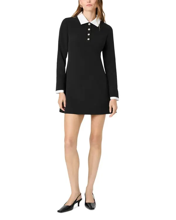 French Connection Echo Crepe Long Sleeve Mini Dress