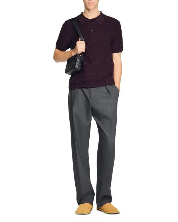 Sandro Sponge Terry Knit Polo Shirt