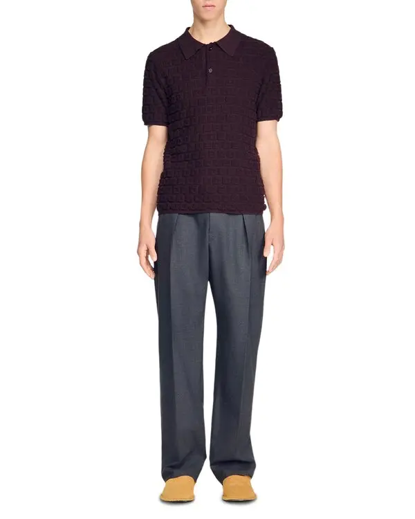Sandro Sponge Terry Knit Polo Shirt