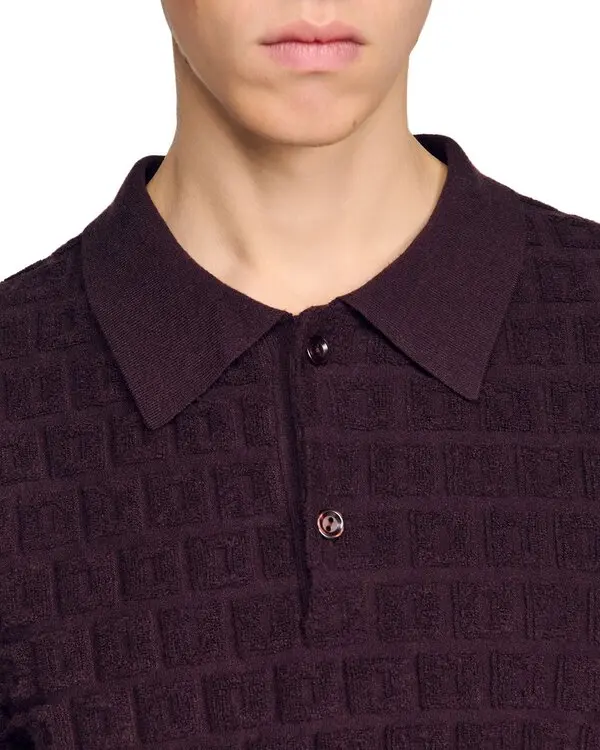 Sandro Sponge Terry Knit Polo Shirt