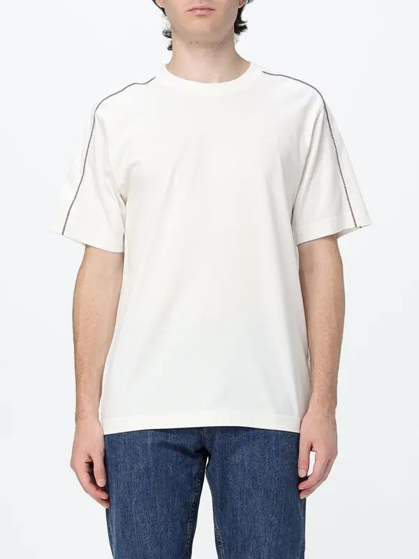Burberry Short-sleeved Pure Cotton T-shirt With Crew Neck - Ivory