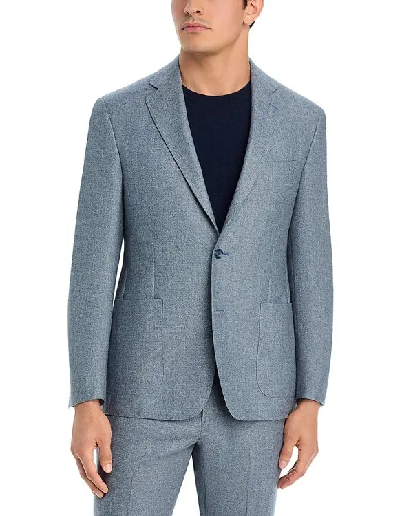 Vince Wool, Silk & Linen Melange Brushed Regular Fit Suit Jacket - Medium Blue