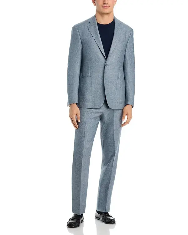 Vince Wool, Silk & Linen Melange Brushed Regular Fit Suit Jacket