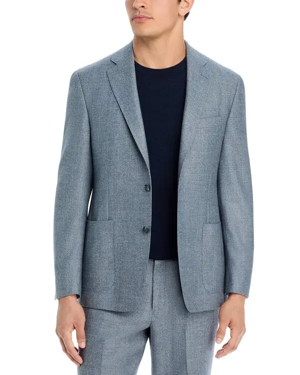 Vince Wool, Silk & Linen Melange Brushed Regular Fit Suit Jacket