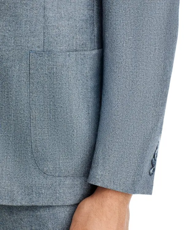 Vince Wool, Silk & Linen Melange Brushed Regular Fit Suit Jacket