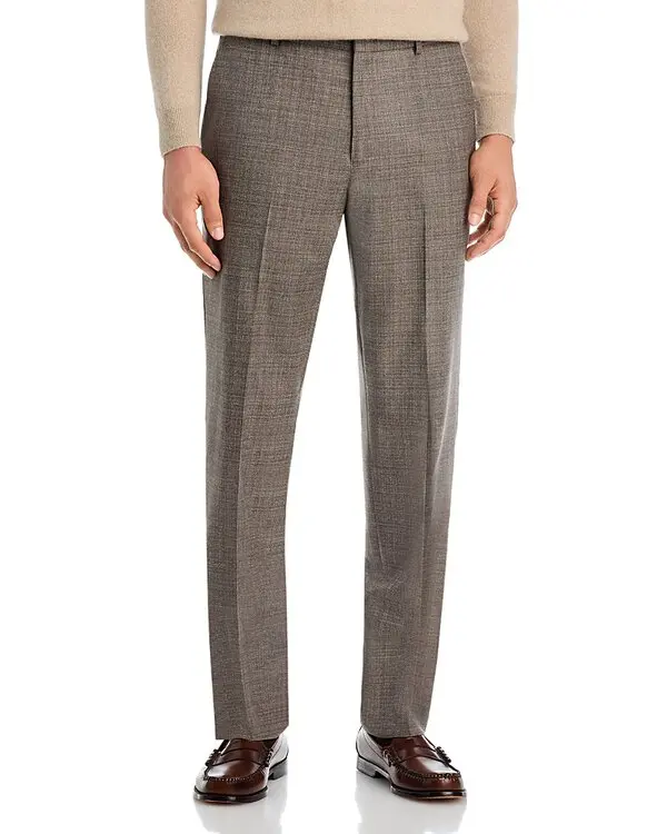 Vince Melange Brushed Regular Fit Suit Pants - Heather Brown